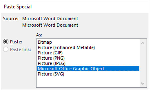 Paste Options – Right Click Solutions